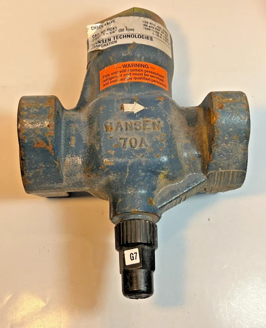 HANSEN HCK1 1-1/4& Piston Type Flanged Check Valve Refrigerant Flow ...