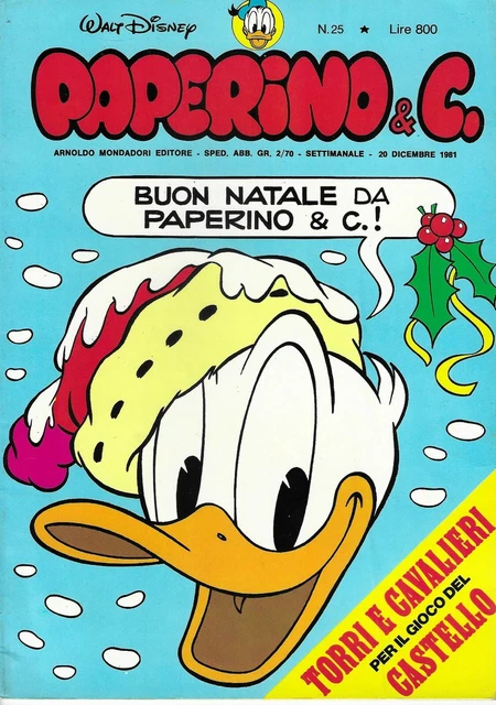 PAPERINO &C. N.25 walt disney 20 dicembre 1981 EUR 9,21 - PicClick FR