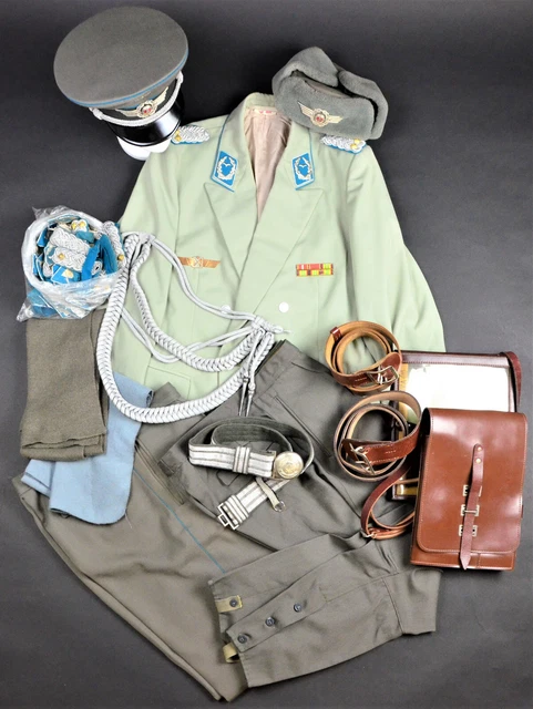 RDA NVA LSK lot uniforme lieutenant-colonel gala bonnet bandeau de campagne, etc. 6846 EUR 136 ...