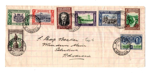 SOUTHERN RHODESIA 1941 Rhodes Franking - Wanderer Mine CDS - Cover - $3 ...