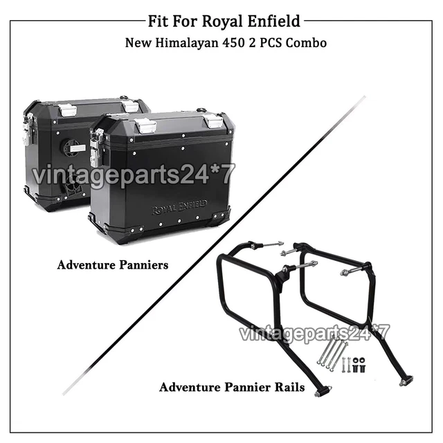 ORIGINAL ROYAL ENFIELD Himalayan 450 luggage rack and box, pair black £ ...