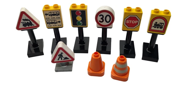 LEGO DUPLO SEGNALE stradale cantiere semaforo segnale stradale ferrovia ...