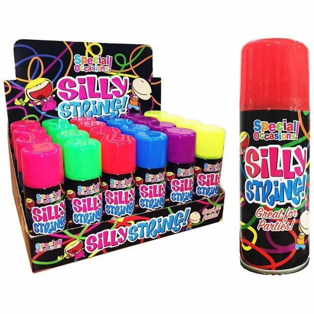 SILLY STRING PARTY Spray Birthday Wedding Celebration Crazy Streamer ...