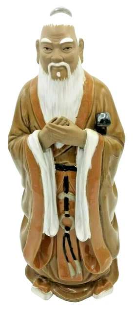 LARGE CERAMIC CHINESE Wise Holy Mudman Mud Man Statue Figurine 12" High ...