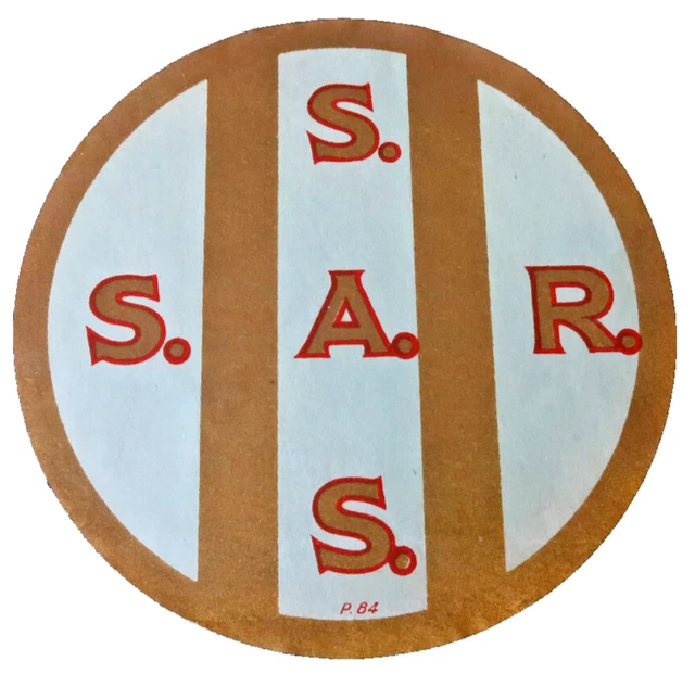SOUTH AFRICAN RAILWAYS SAR SAS Ancien Etiquette Bagage 11cm Label ...