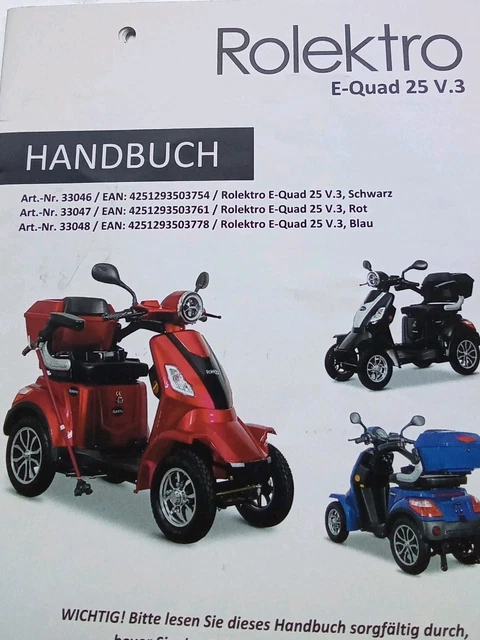 SENIOREN FAHRZEUG E-QUAT 25 V.3. Rolektro EUR 1.300,00 - PicClick DE