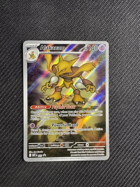 POKÉMON TCG ALAKAZAM MEP 009 Black Star Promo Near Mint Mega Evolution ...