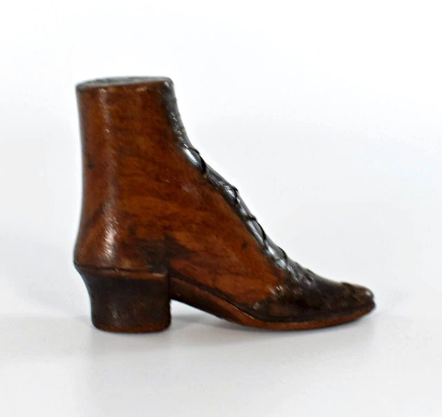 ANTIQUE TREEN 19TH CENTURY BOOT SHOE PIPE TAMPER DECORATIVE ORNAMENT £ ...