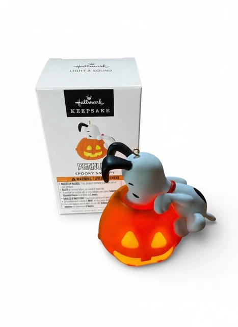 2025 HALLMARK SPOOKY Snoopy Peanuts Gang Magic Light & Sound Ornament £ ...