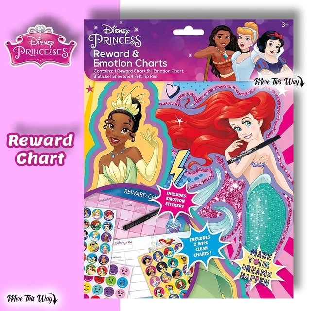 DISNEY PRINCESS REWARD Chart - Wipe Clean - Reward Stickers for Good ...