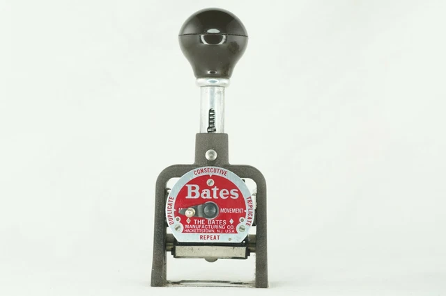 BATES NUMBERING MACHINE 4 Movement 6 Wheel Style E Vintage £71.10 ...
