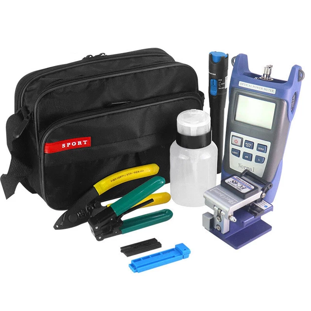 11-IN-1 FIBER OPTIC FTTH Tool Kit Set Power Meter FC-6S Optical Cleave ...