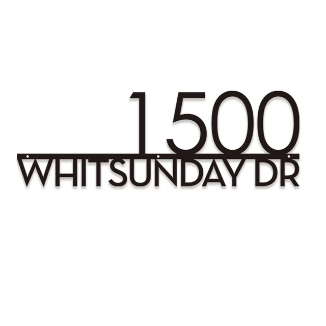 CUSTOM MODERN HOUSE Numbers Sign Floating Black Metal Address Plaque ...