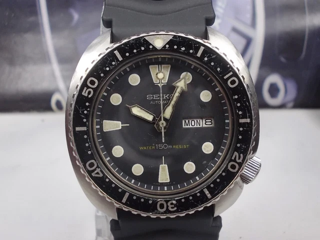 SEIKO 150M DIVERS Turtle Day/Date Auto Herrenuhr 6309-7040, Nicht-Suwa - Sn 350774 EUR 165,04 ...