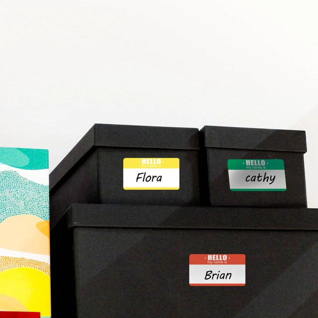 PLAIN NAME TAGS Staples Name Tag Name Tag Label Barcode Sticker Label £ ...