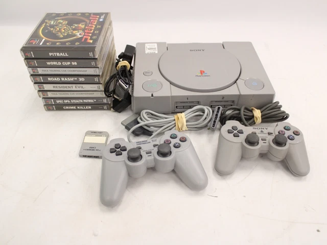 SONY PLAYSTATION PSX Game Console Bundle Inc 8 Games & 2 Controllers ...