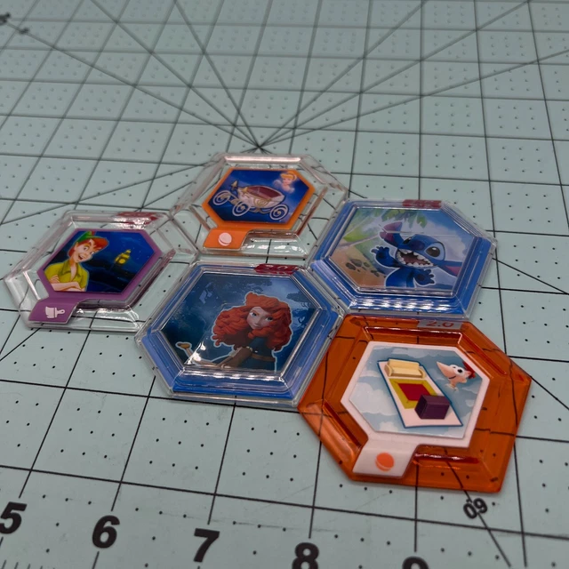 5 X DISNEY INFINITY Disc Lot Peter Pan Brave Stitch Snow White Phineas ...