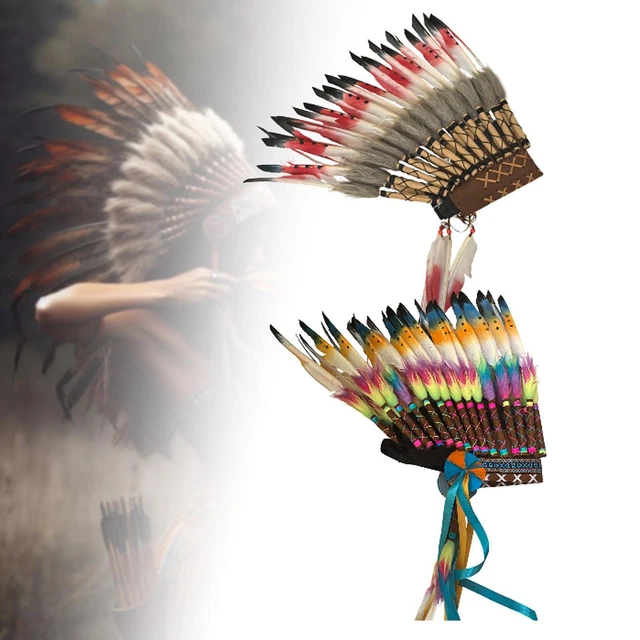 CHIEF INDIAN FEATHER Headdress for Carnivals Stage Performance Show ...