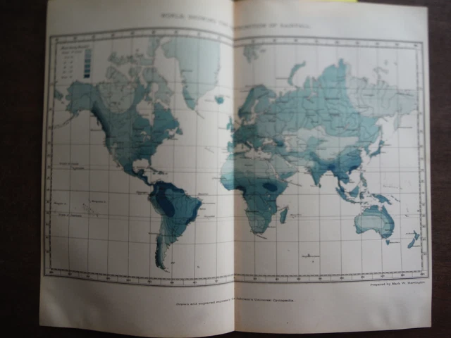 JOHNSON'S MAP OF World Showing the Distribution of Rainfall, - Original ...