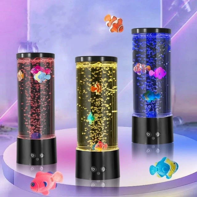 COLOUR CHANGING LED Water Fish Novelty Water Tube Mood Light Lamp ...