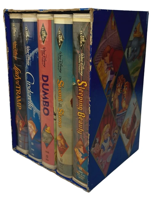 Walt Disney Classics Vhs Black Diamond Box Set Lady Dumbo Sleeping 3961