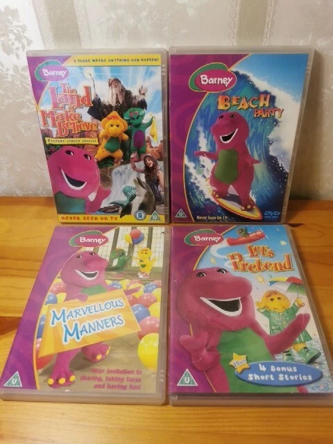 BARNEY 4 DVD Bundle Kids Fun - Beach Party, Lets Pretend, Marvellous ...
