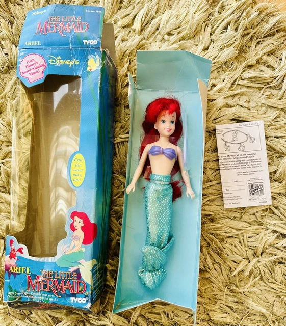 NEW DISNEY LITTLE MERMAID Ariel Doll TYCO 1991 damaged box 1801 vintage ...
