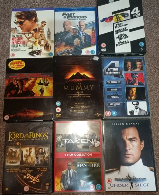 BLU RAY & DVD Bundle Action Films x 23 Fast & Furious, Mission ...