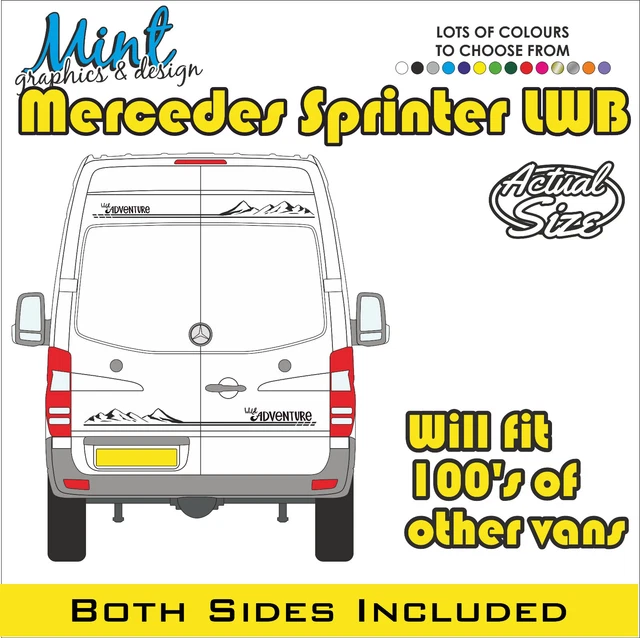 REAR MERCEDES SPRINTER Motorhome Camper Decals Stickers Van Graphics NO ...