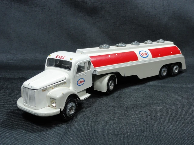 VINTAGE TEKNO DENMARK 1/43 Scania Vabis Esso Tanker Truck Diecast Toy ...