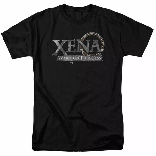 XENA WARRIOR PRINCESS Battered Logo T-Shirt Classic Tv Show Black £6.53 ...