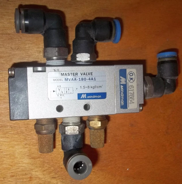 MINDMAN PNEUMATIC SOLENOID Master Valve Mvaa-180-4A1 £32.50 - PicClick UK