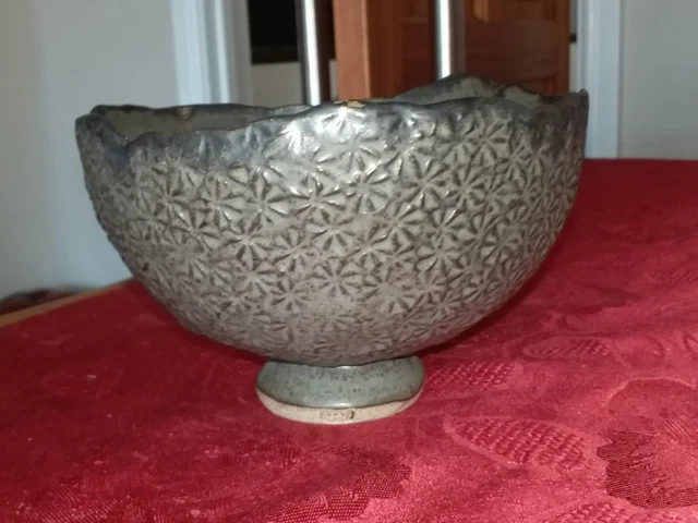 RARE ALAN WARD Studio Pottery Textured ~ Large Footed Bowl ~ £49.99 ...
