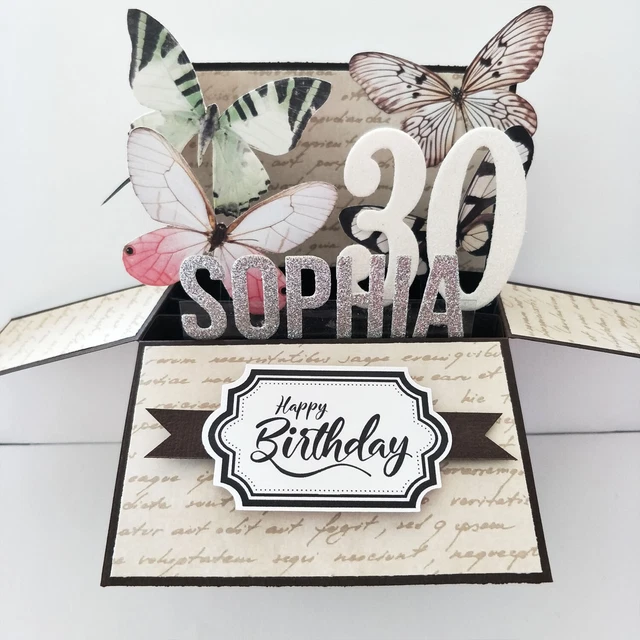 HANDMADE NAME & Age Personalized birthday card Anniversary card ...