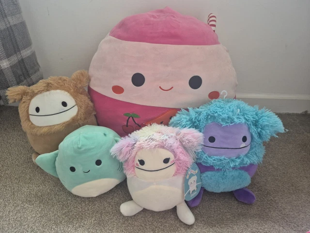 SQUISHMALLOW BUNDLE MILKSHAKE Yetis and Sting Ray Soft Plush Toys VGC £ ...