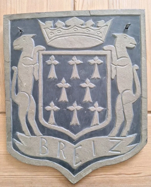 ANCIEN GRAND BLASON breiz en ardoise EUR 60,00 - PicClick FR