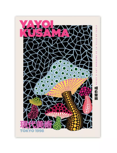 MUSHROOM YAYOI KUSAMA Poster, Japanese Contemporary Art, Home Decor ...