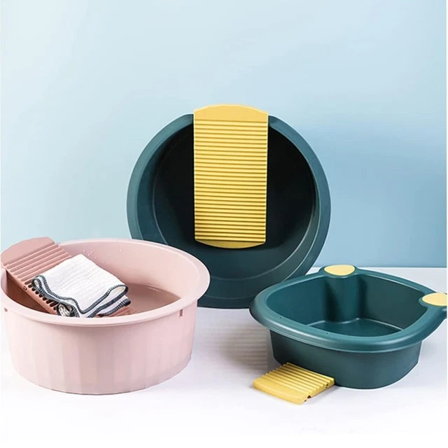 PLASTIC WASHING CLOTHES Bucket Manual Wash Tub Laundry Washer Underwear ...