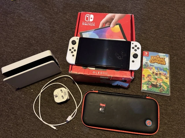 NINTENDO SWITCH OLED Model Handheld Console - 64GB - White with 2x ...