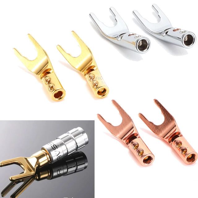 BANANA PLUGS 4MM Headphone Jack Speaker Cable Spade Connector ...