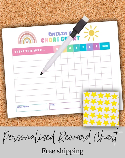 PERSONALISED REUSABLE GOOD Behaviour Reward Chart Children’s Chore Kids ... PERSONALISED REUSABLE GOOD Behaviour Reward Chart Children’s Chore Kids ...