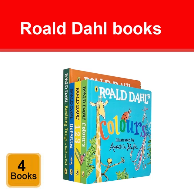 ROALD DAHL'S BOARD book Collection 4 Books Set Pack Colours, 123 ...