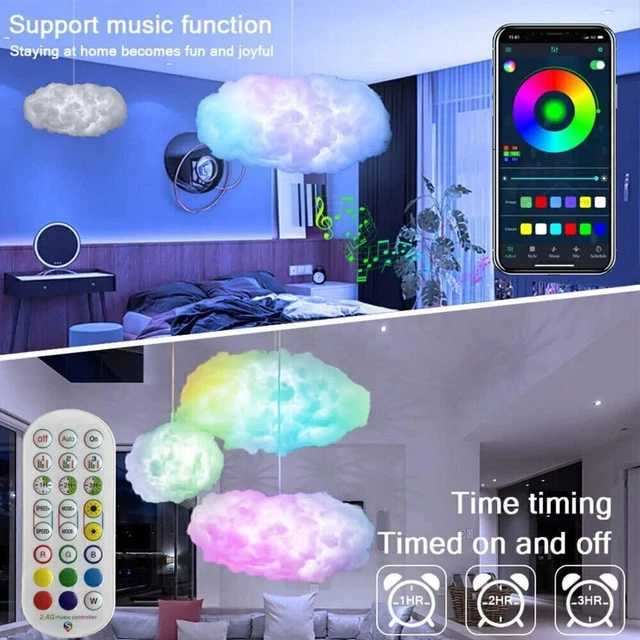 THUNDER CLOUD LIGHTNING Light LED APP Control Music Sync 3D Effect ...
