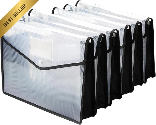 6 PACK PLASTIC File Folders,Waterproof Expandable Document Organizer ...