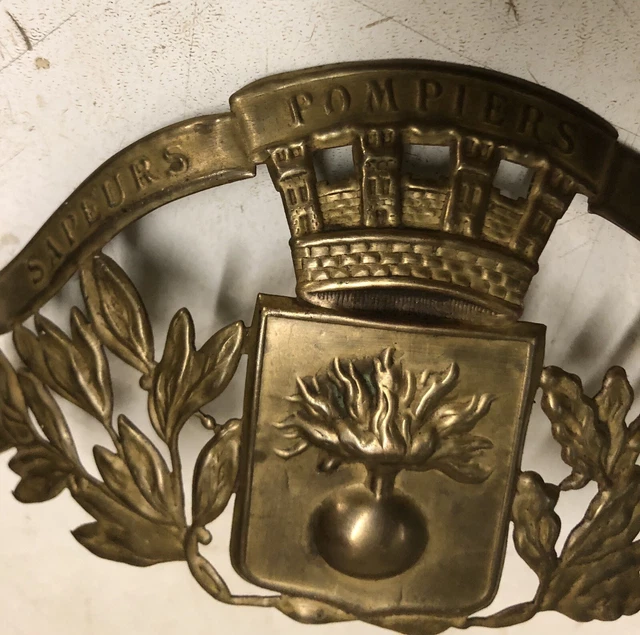 PLAQUE LAITON SAPEURS-POMPIERS THUREY Casque Pompier Saône Et Loire ...