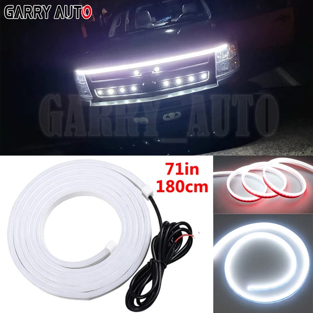 CAR HOOD EDGE LED Daytime Running Light Strip Flexible White Front ...