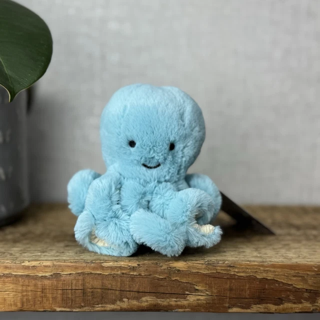JELLYCAT TINY BOBBIE Octopus Small Bright Blue Octopus Small Pocket Pal ...