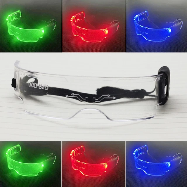 LABUBU LED PUNK Glasses Labubu Doll 3-color Luminous Glasses Cool Night ...