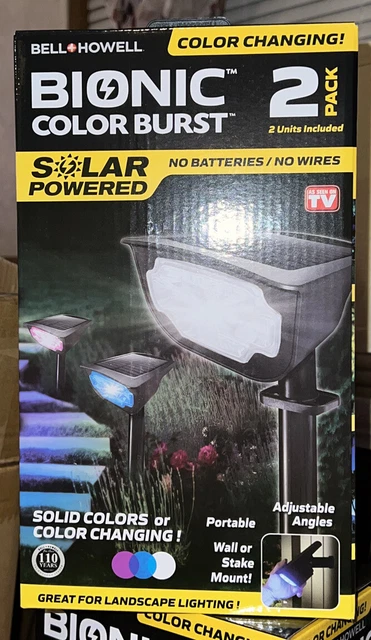 BELL + HOWELL Bionic Color Burst Solar Powered Outdoor Color Changing ...