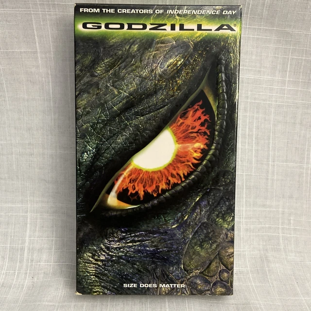 GODZILLA (VHS, 1998), Matthew Broderick, Jean Reno PG-13 Textured Cover ...